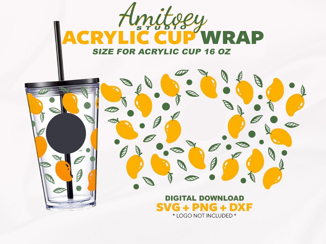 Mango Fruits SVG Full Wrap, Summer Fruits for Acrylic Cup 16 Oz | SVG ...