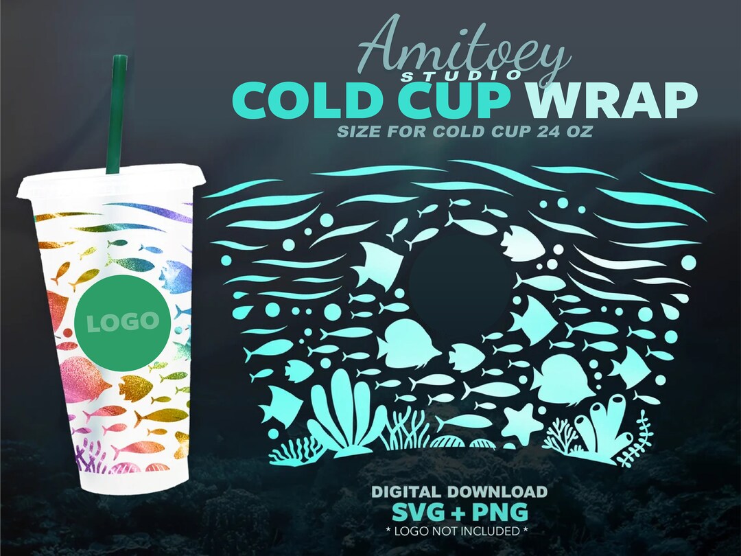 Ocean Coral Full Wrap SVG, Under the Sea, Fish, Sea, Ocean, Starfish ...