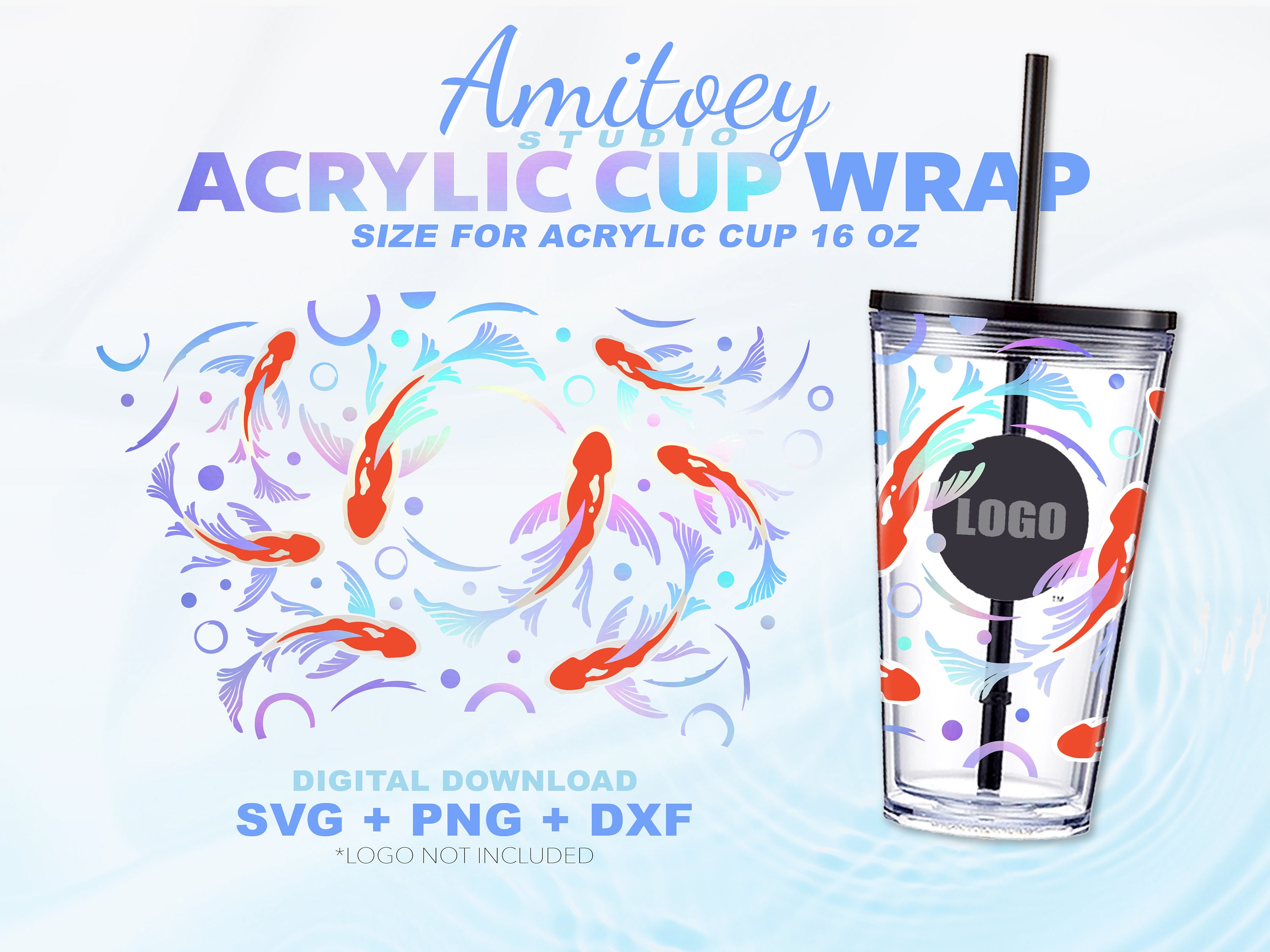 Fish Koi Full Wrap SVG Goldfish Water Beautiful Fish Sea - Etsy