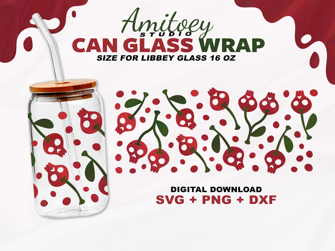 Ghost Cherries Halloween Full Wrap SVG, Beer Can Happy Halloween Fruits ...