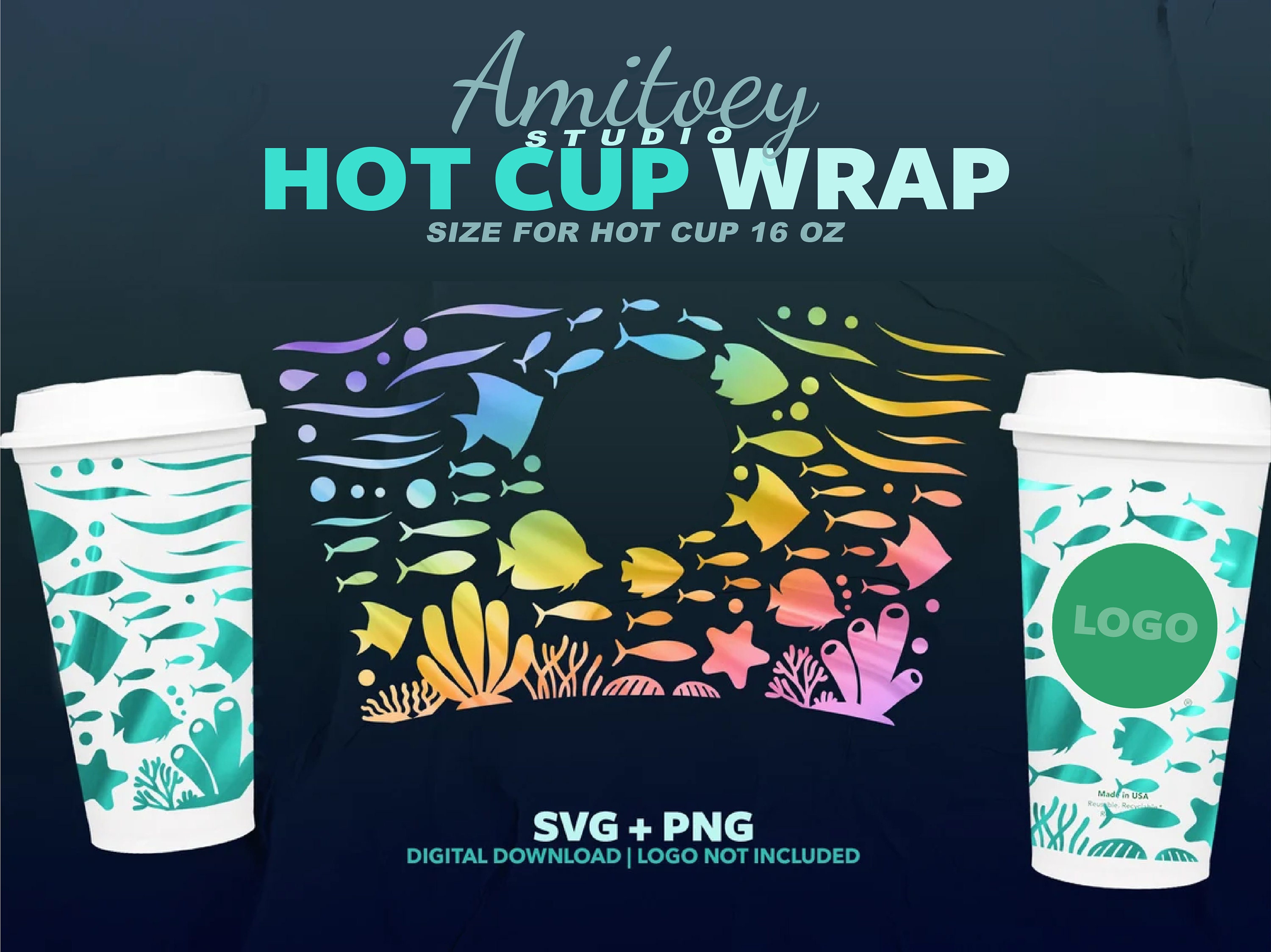 Ocean Coral Full Wrap SVG Under the Sea Fish Sea Ocean - Etsy