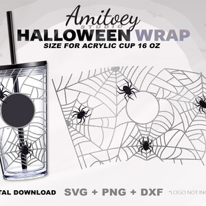 Halloween Spider Web SVG Full Wrap Halloween Theme Spider - Etsy