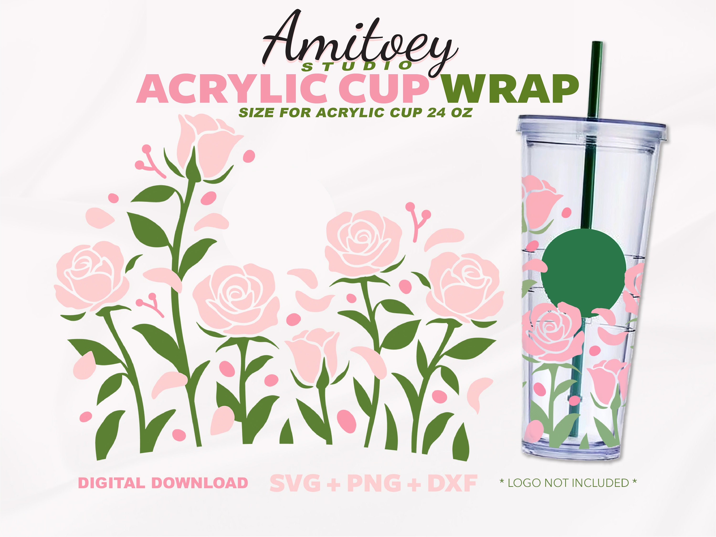 Rose Flowers Full Wrap SVG Romance Valentine's Day - Etsy