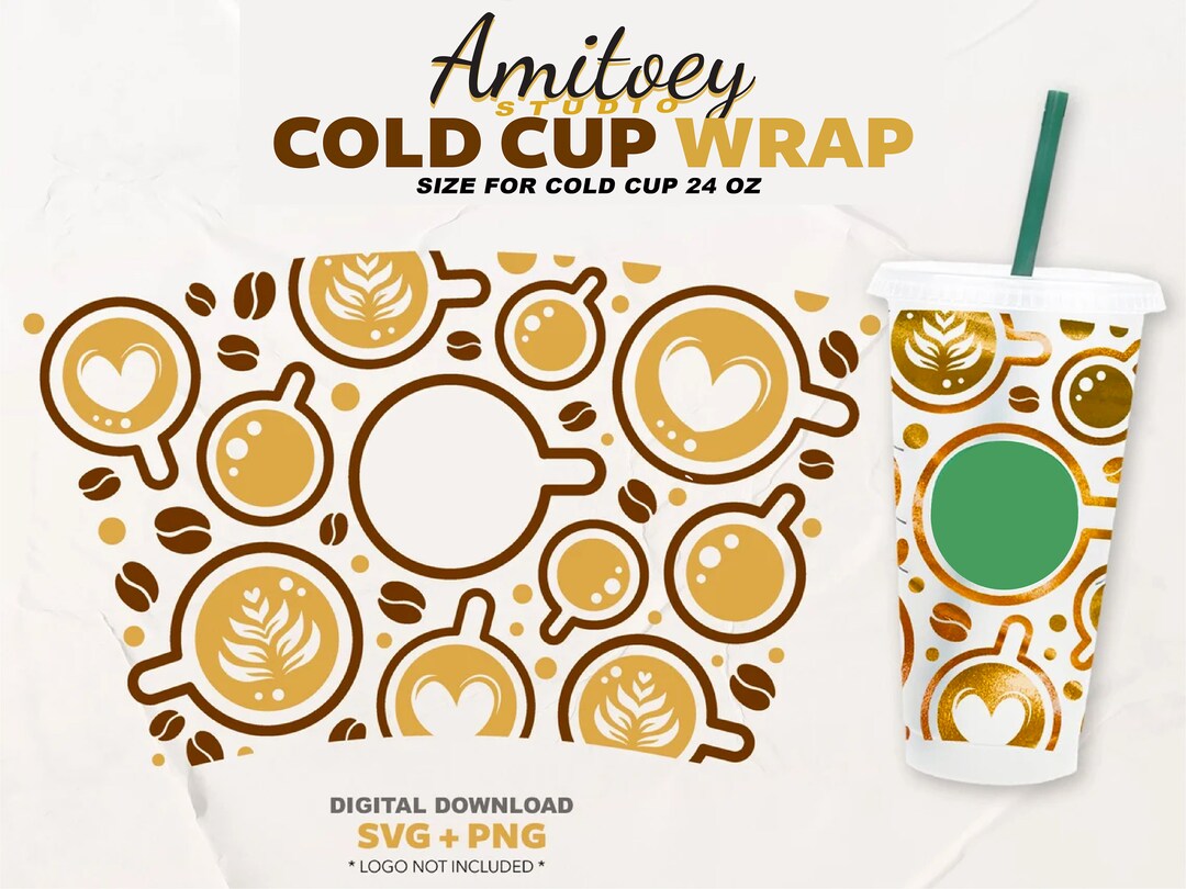 Coffee SVG Full Wrap, Coffee Latte Art Coffee Lover Cappuccino Espresso ...