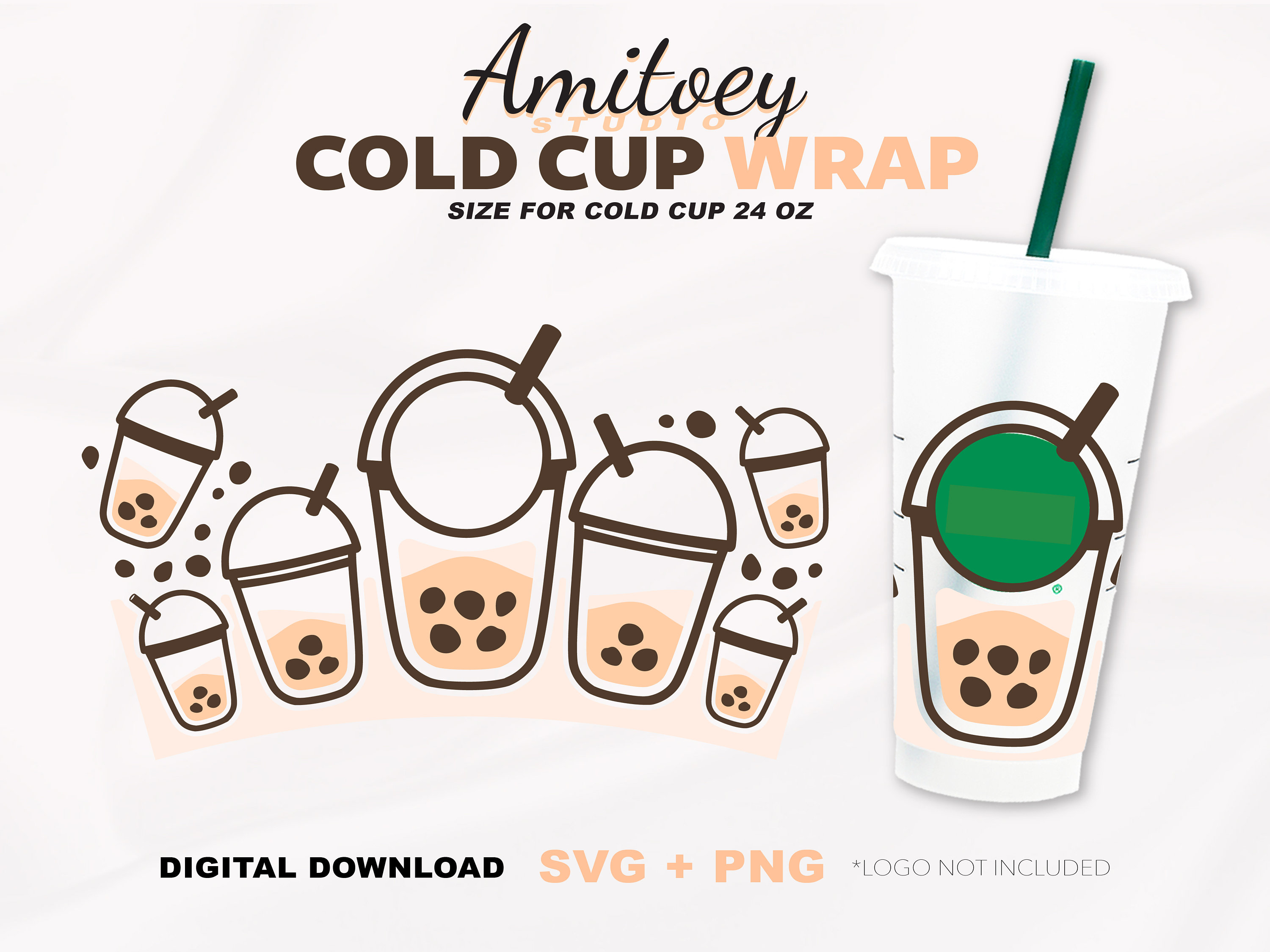 Cutie Milk Tea Full Wrap SVG Sweet Drink Black Pearl for Cold - Etsy