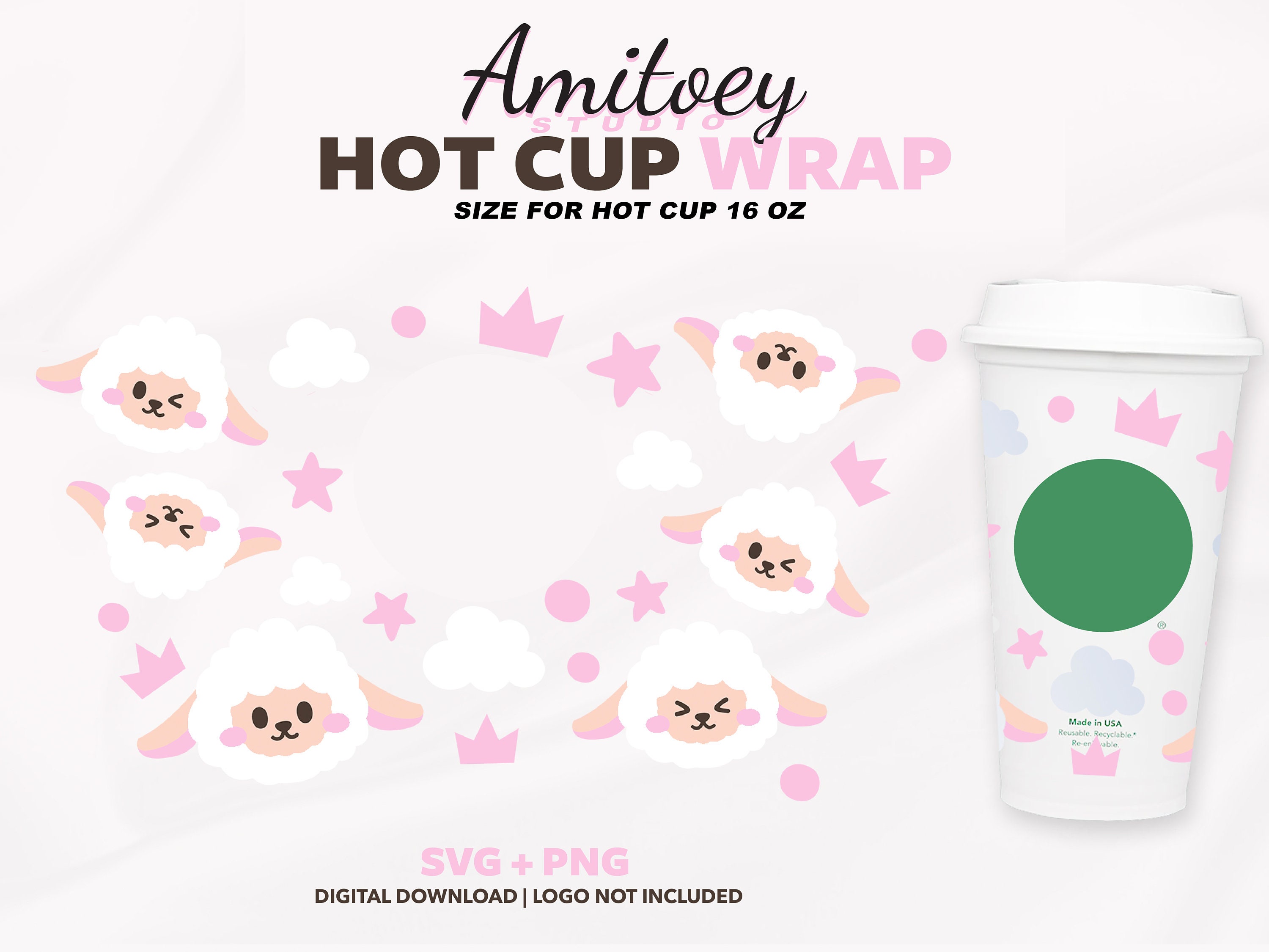 Sheep SVG Full Wrap Little Pet Animal Cute Sheep for Hot Cup - Etsy
