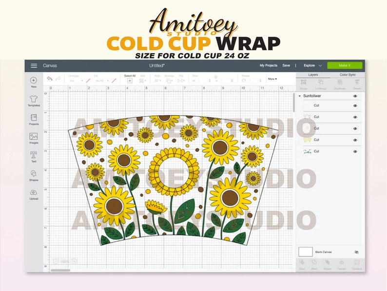 Sunflowers Full Wrap SVG Sun Flowers Sunny Hot Summer for - Etsy