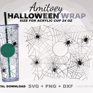 Halloween Spider Web SVG Full Wrap, Halloween Theme Spider Animals for ...