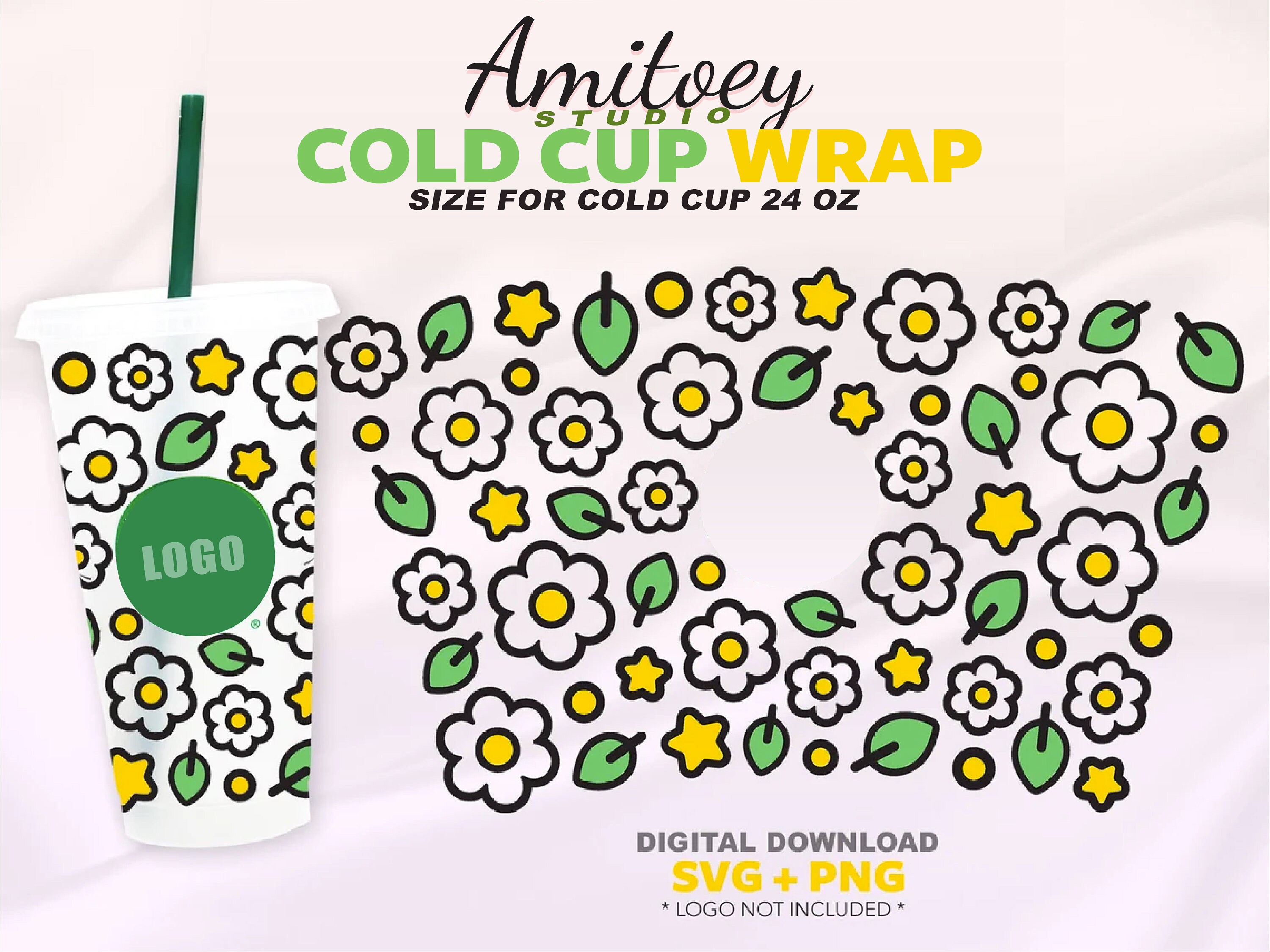 Flowers Daisy SVG Full Wrap Daisy Spring Summer Star Sunny - Etsy