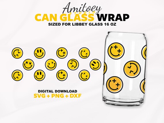 Happy Smile Full Wrap SVG Beer Can Smiley Face Funny - Etsy