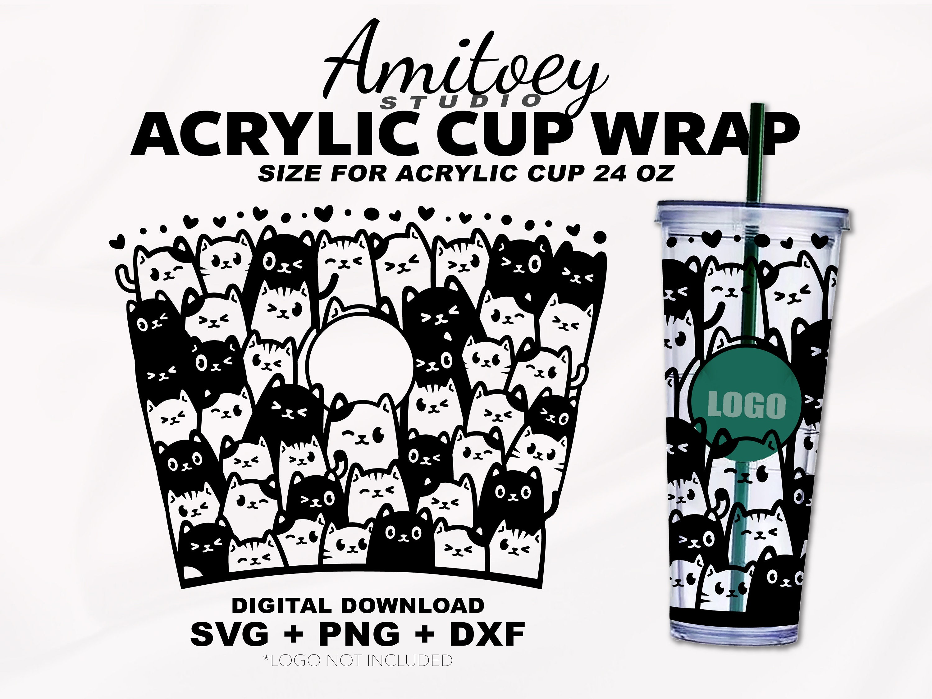 Cat Cute Full Wrap SVG Animal Gifts for Love Lovely Cat - Etsy