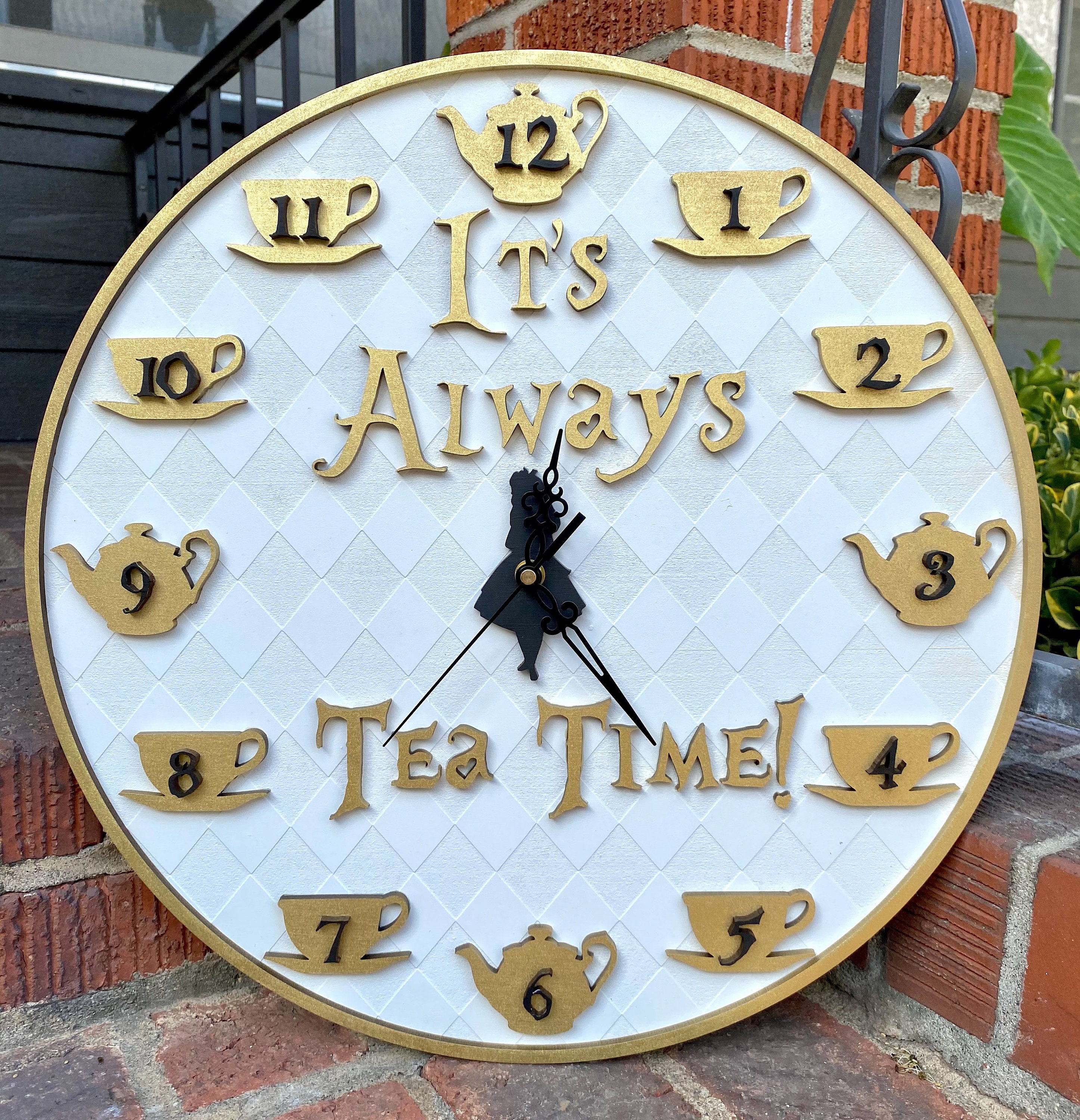 Alice in Wonderland It's Always Tea Time Clock | Etsy