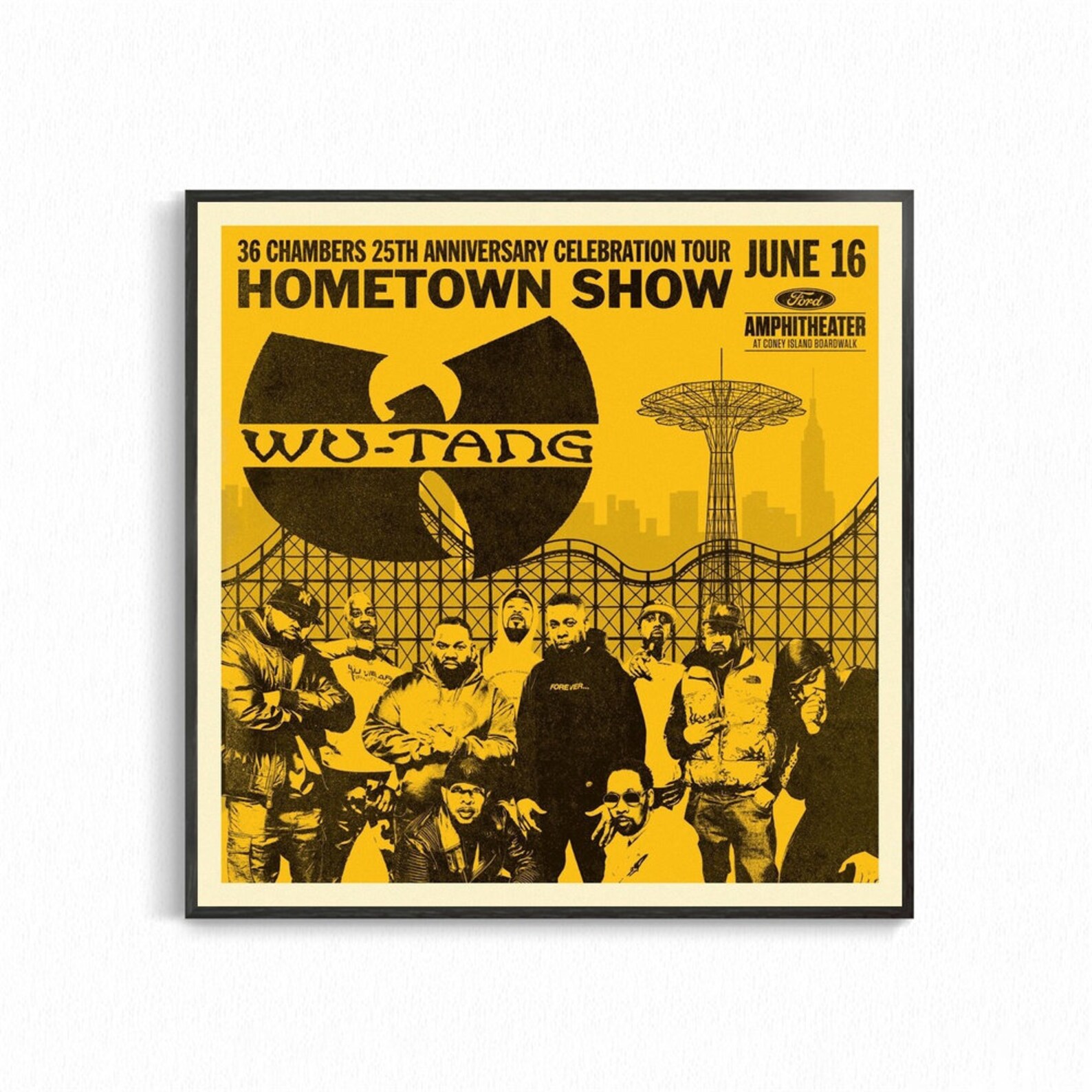 Wu-tang Clan to Play Coney Island Poster Album Cover Art Print | Etsy