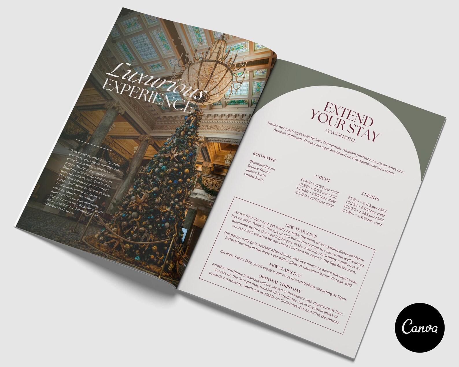 Canva Christmas Brochure // Canva Festive Brochure // Canva Template ...