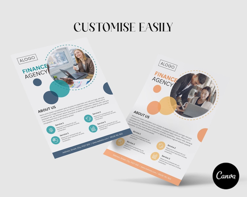 Finance Business Flyer Template: Single Page Canva Design - Etsy