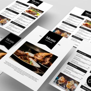 Canva Upscale Menu // Minimal Menu Template // Canva Modern Menu ...