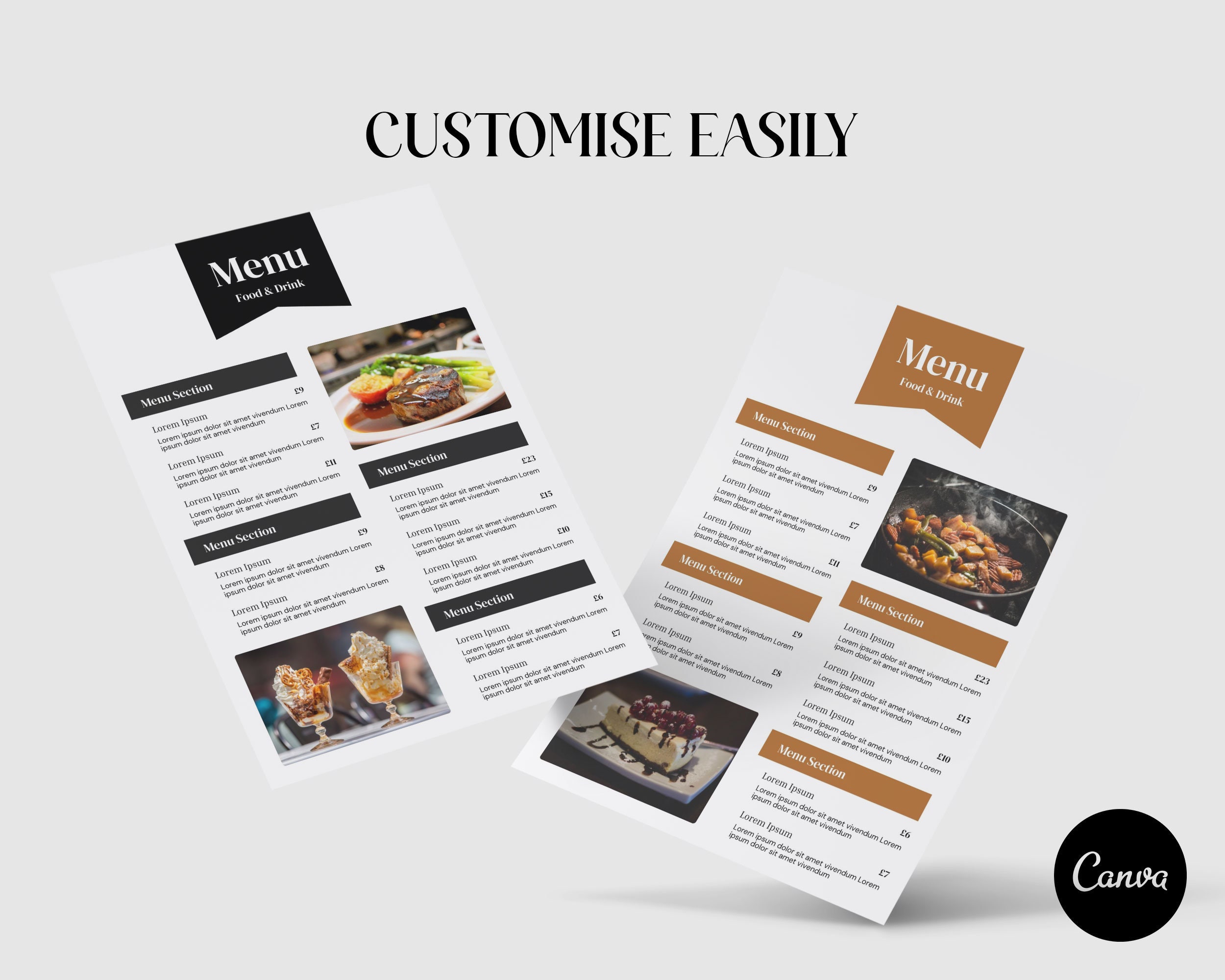 Canva Upscale Menu // Minimal Menu Template // Canva Modern Menu ...