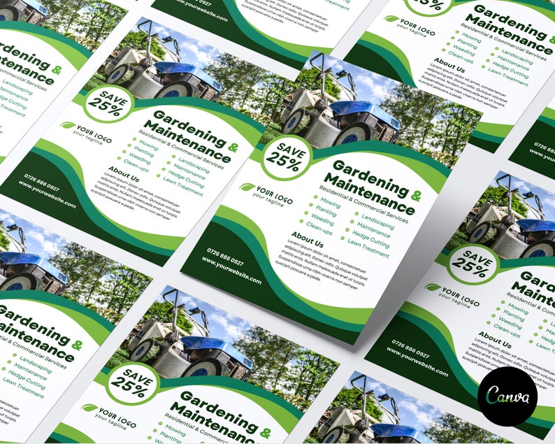 Gardening Services Flyer Template: DIY Canva Leaflet (A5/A4) - Etsy