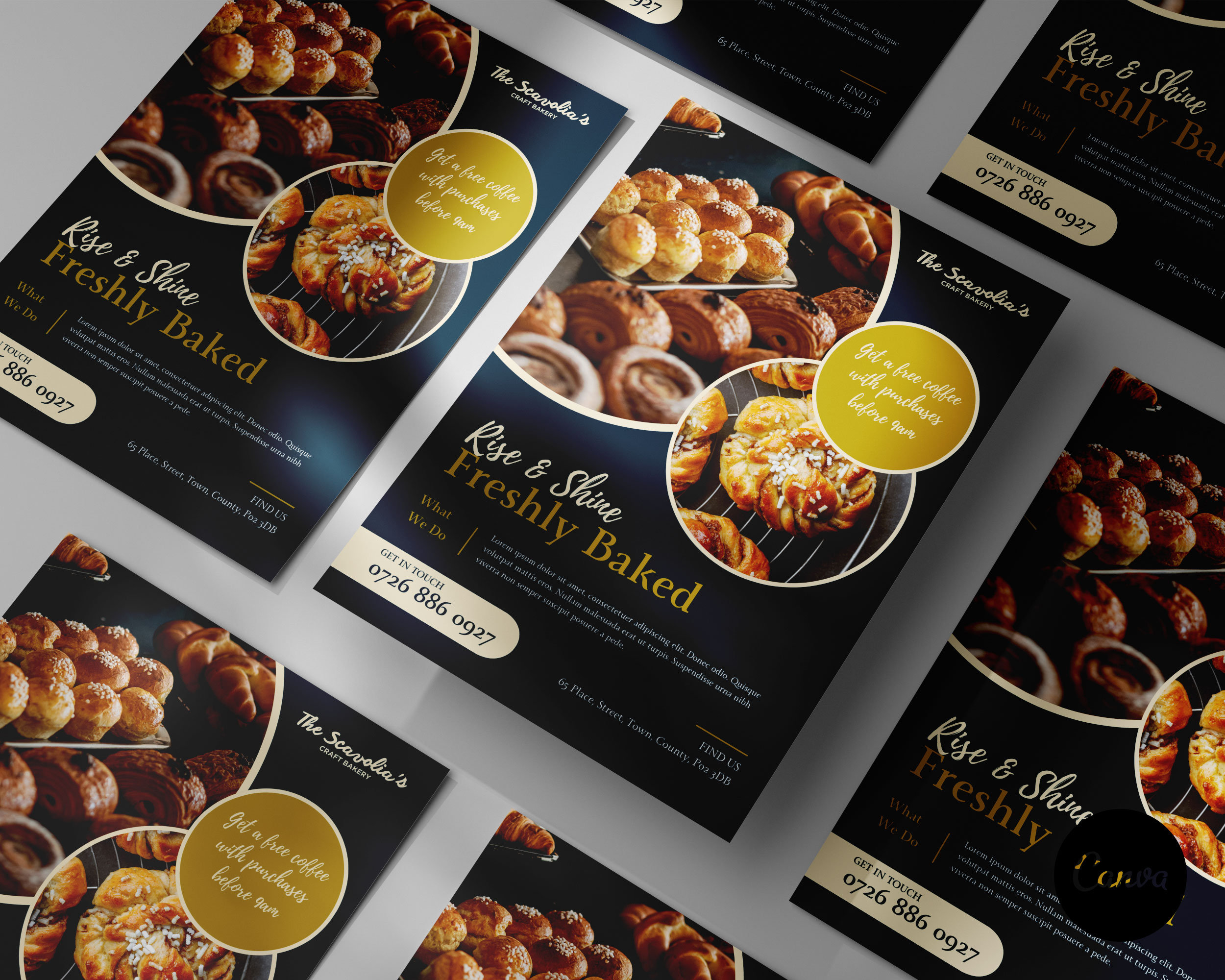 Canva Bakery Business Flyer | Stylish Baker Flyer Template | Canva ...