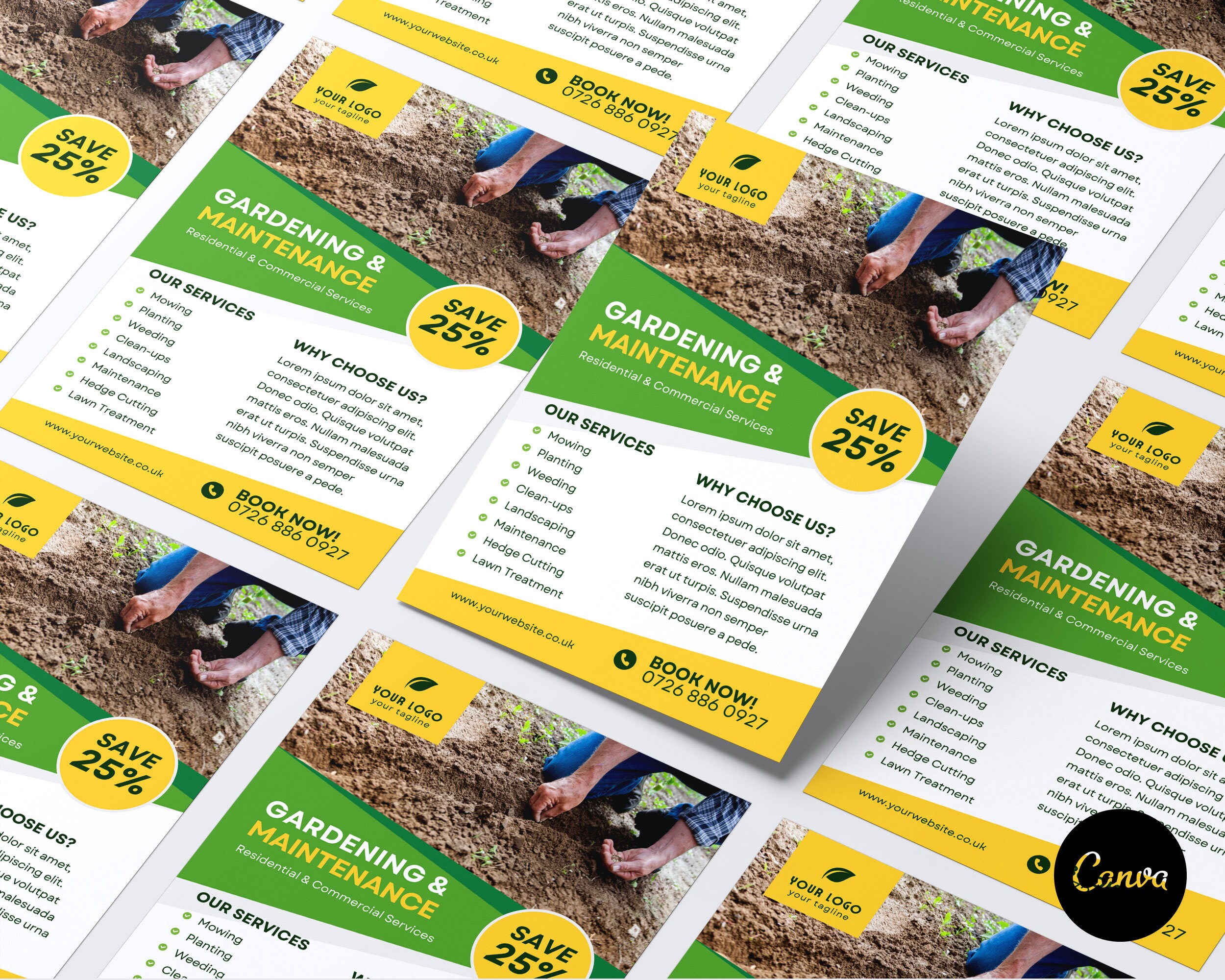 Gardening Services Flyer Template: DIY Lawn Care Leaflet (canva) - Etsy