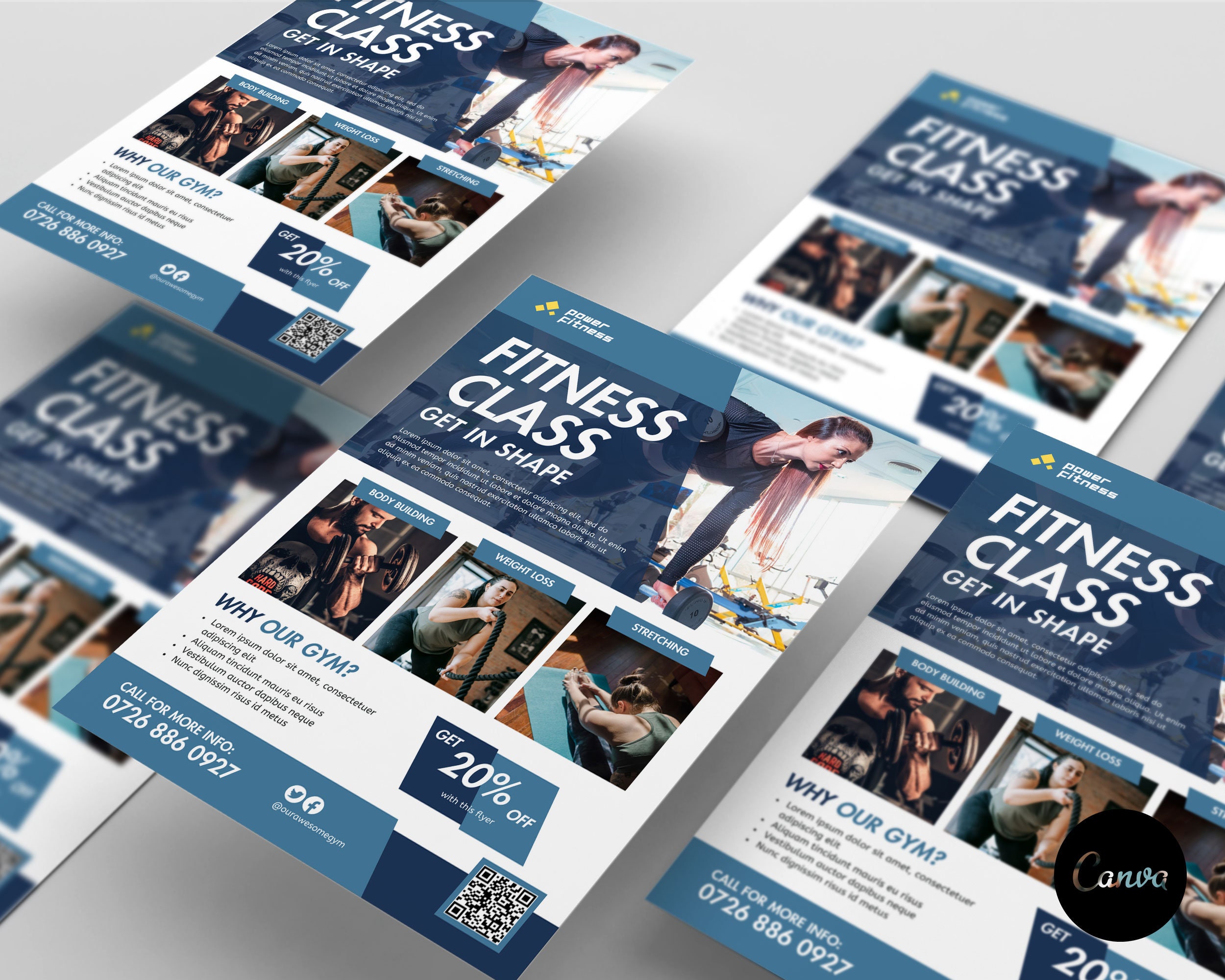 Fitness Class Flyer Template: Gym, Personal Trainer (canva) - Etsy