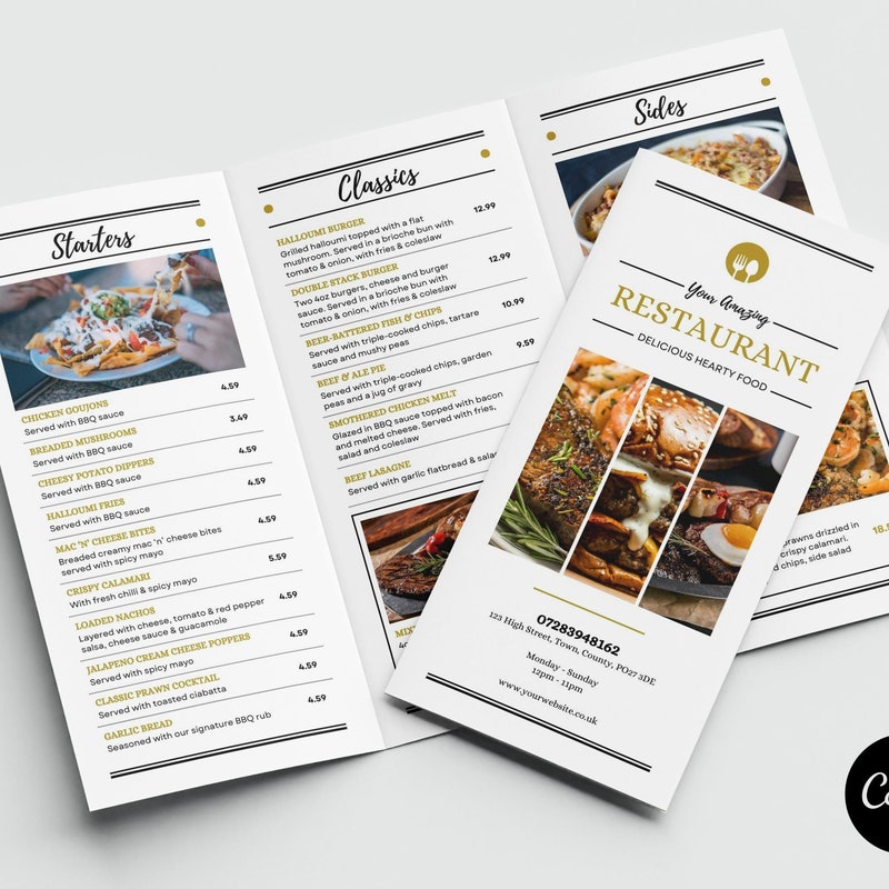 Bistro Restaurant Menu - Etsy UK