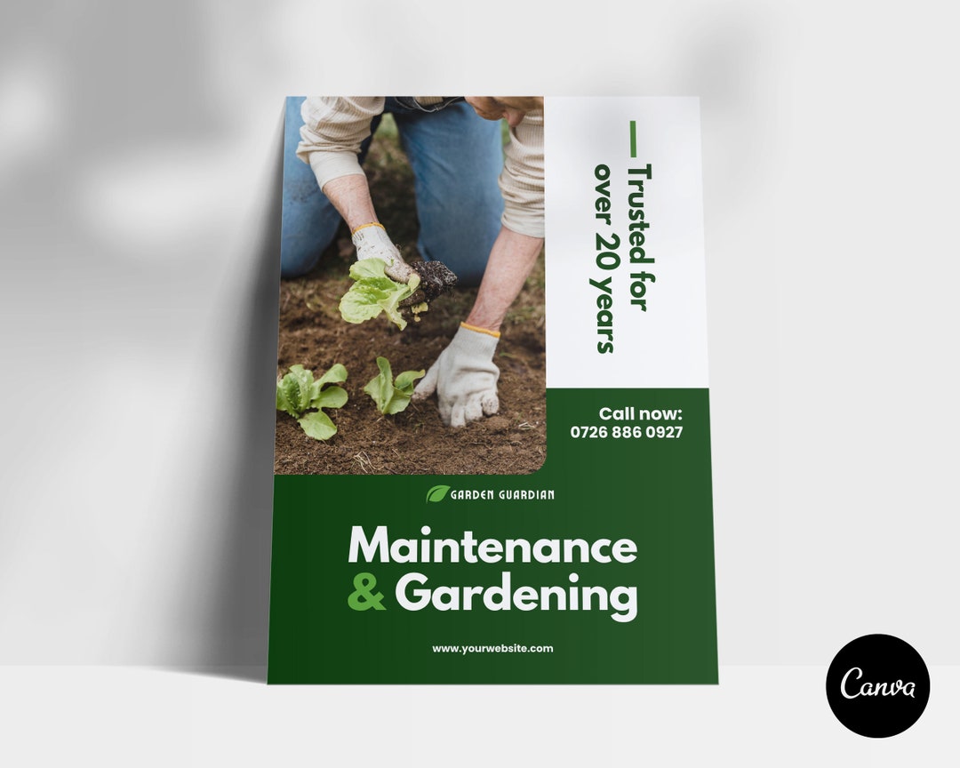 Garden Maintenance Flyer Template: Canva Gardening Leaflet (1-sided) - Etsy