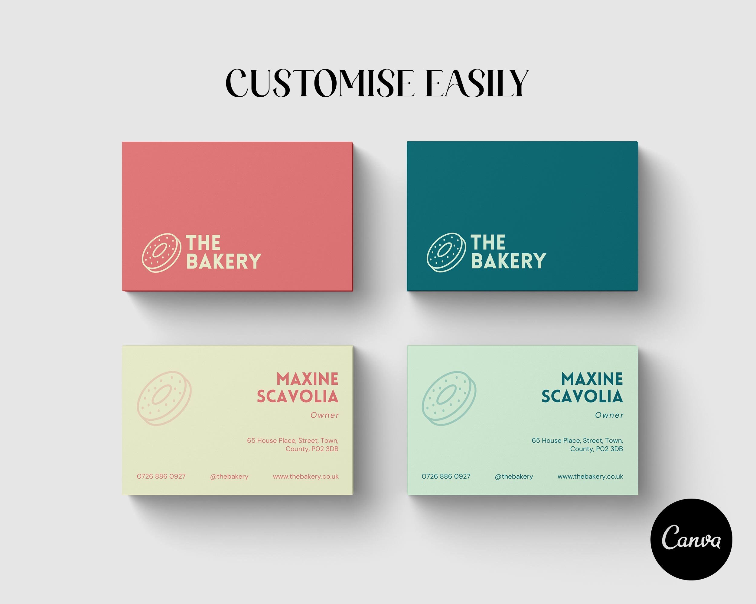 Baker Business Card Template: Modern DIY Design (canva) - Etsy