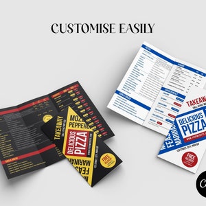 Takeaway Pizza Menu: Tri-fold Restaurant Canva Template (digital ...