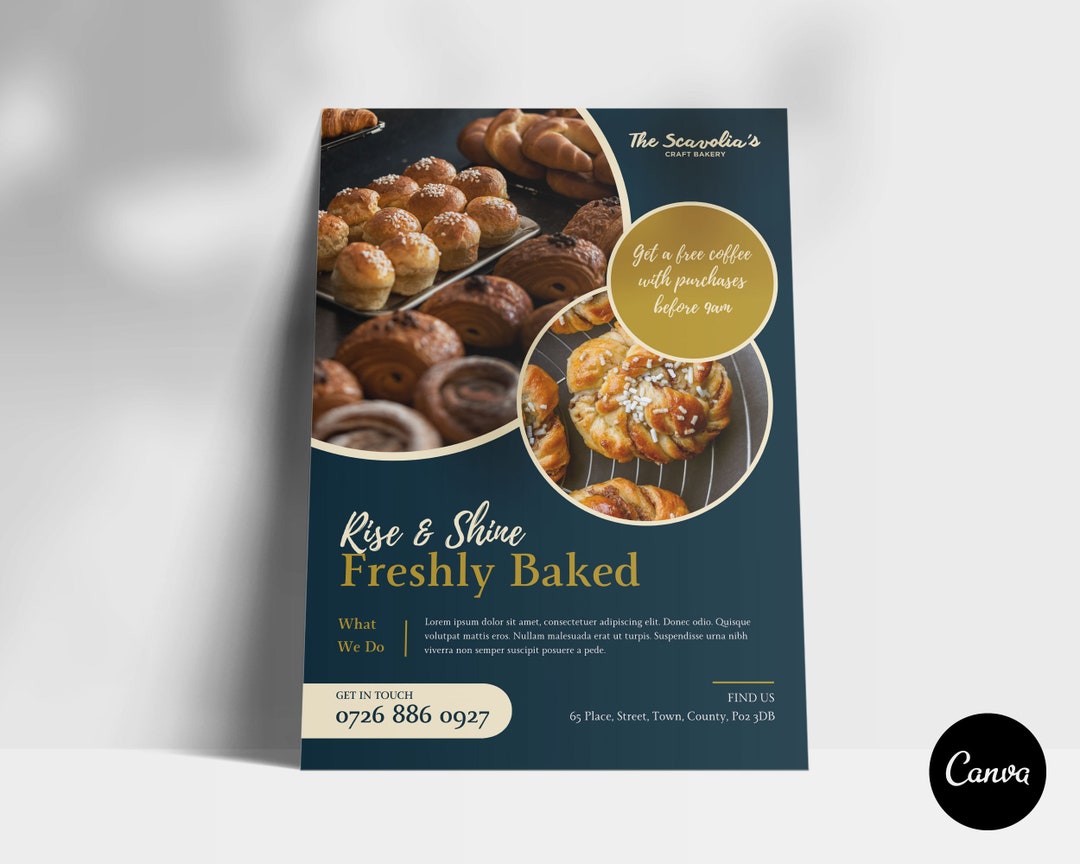 Canva Bakery Business Flyer | Stylish Baker Flyer Template | Canva ...
