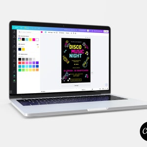 Canva Retro Disco Party Flyer // 90s Disco Party Event Template ...