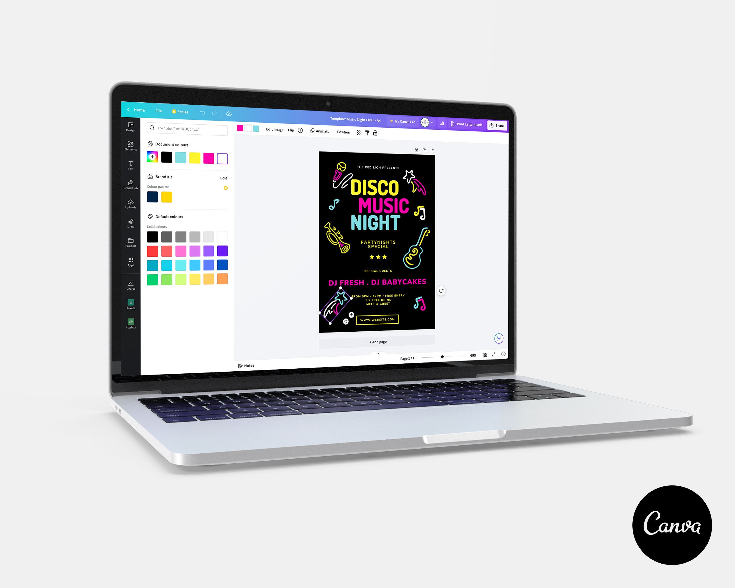 Canva Retro Disco Party Flyer // 90s Disco Party Event Template ...
