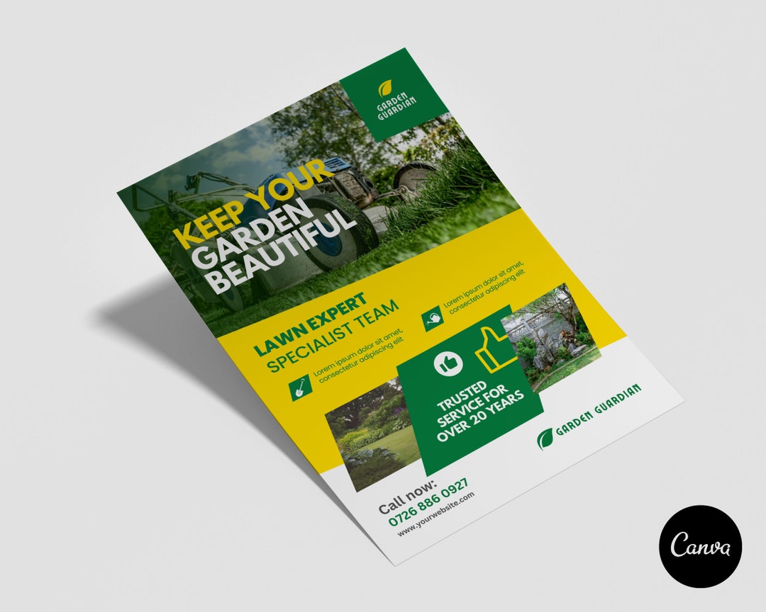 Gardening Services Flyer Template: DIY Canva Leaflet (A5/A4) - Etsy