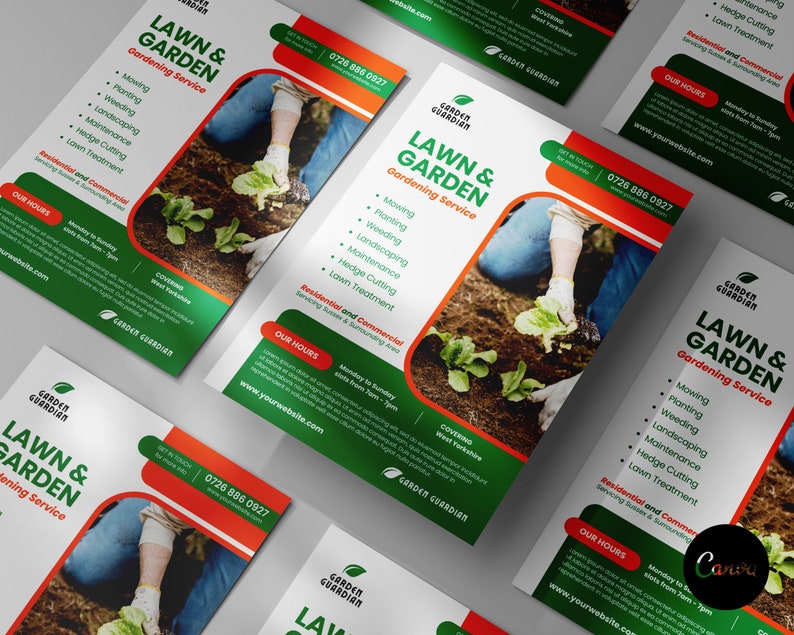 Canva Lawn & Gardening Services Flyer | DIY Garden Services Flyer ...