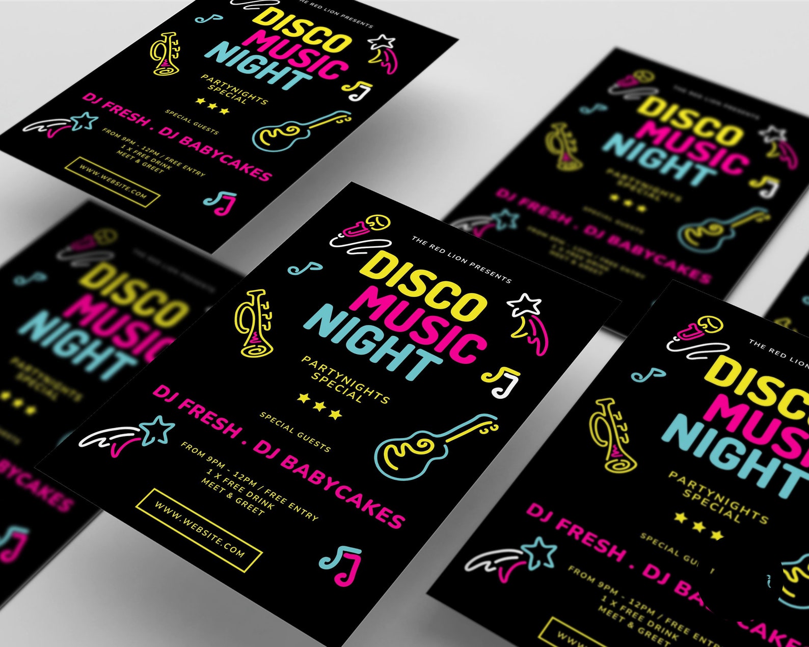 Canva Retro Disco Party Flyer // 90s Disco Party Event Template ...