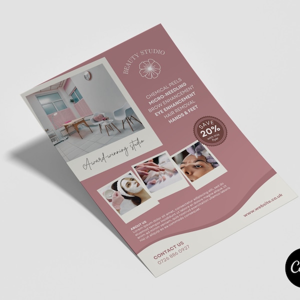 Beauty Leaflet Template - Etsy