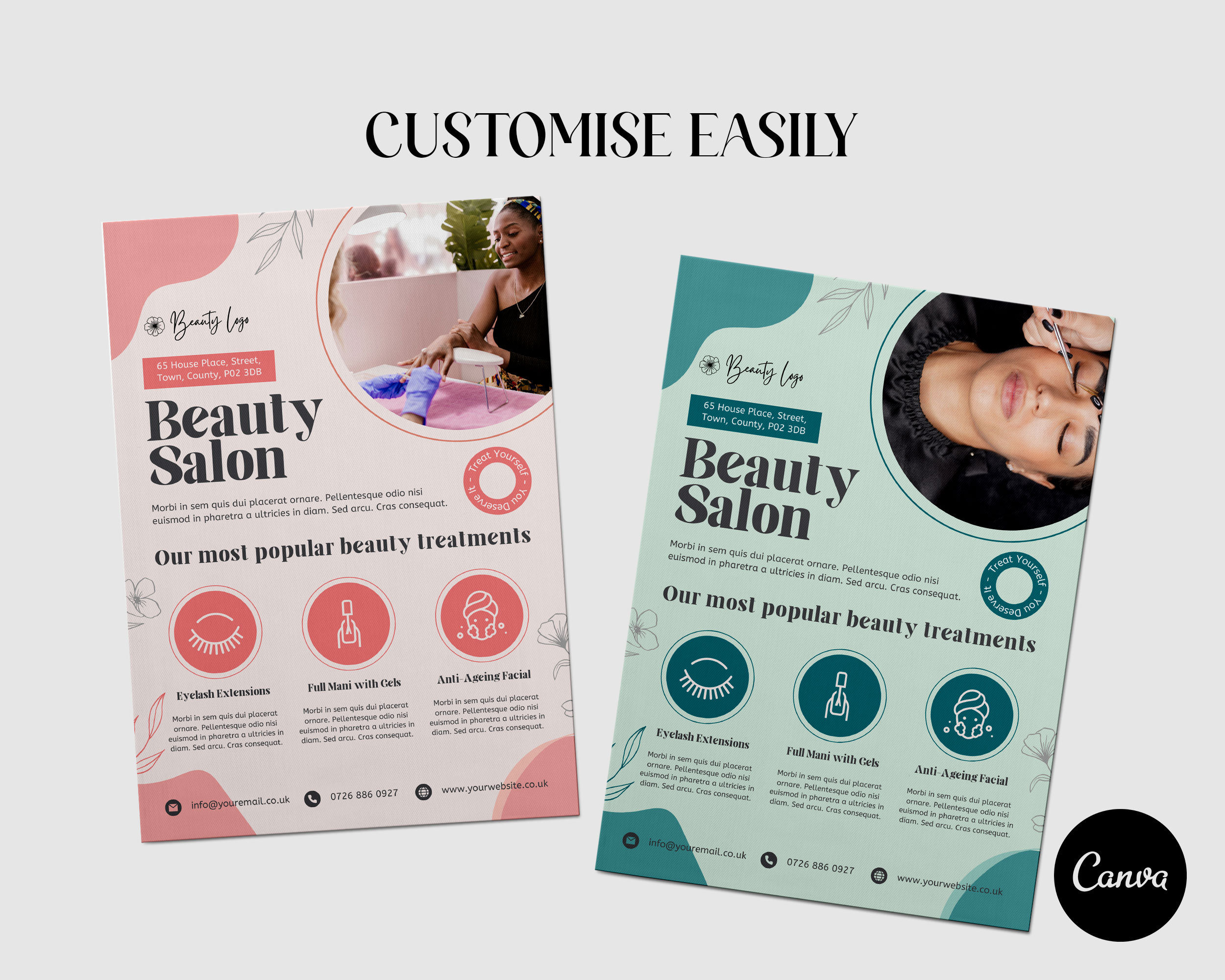 Beauty Salon Price List Flyer: 2-sided Canva Template - Etsy