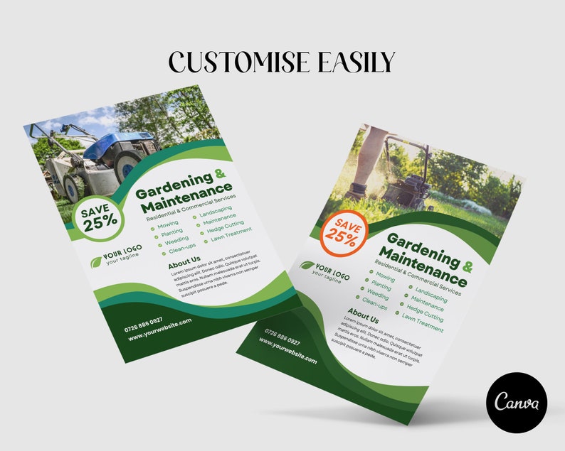 Gardening Services Flyer Template: DIY Canva Leaflet (A5/A4) - Etsy