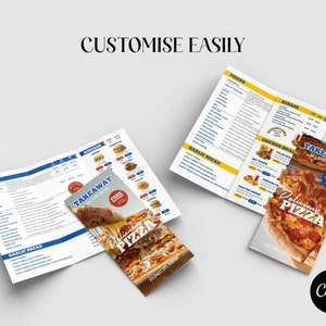 Pizza Menu Tri-fold Template: Restaurant Takeout Design (canva) - Etsy
