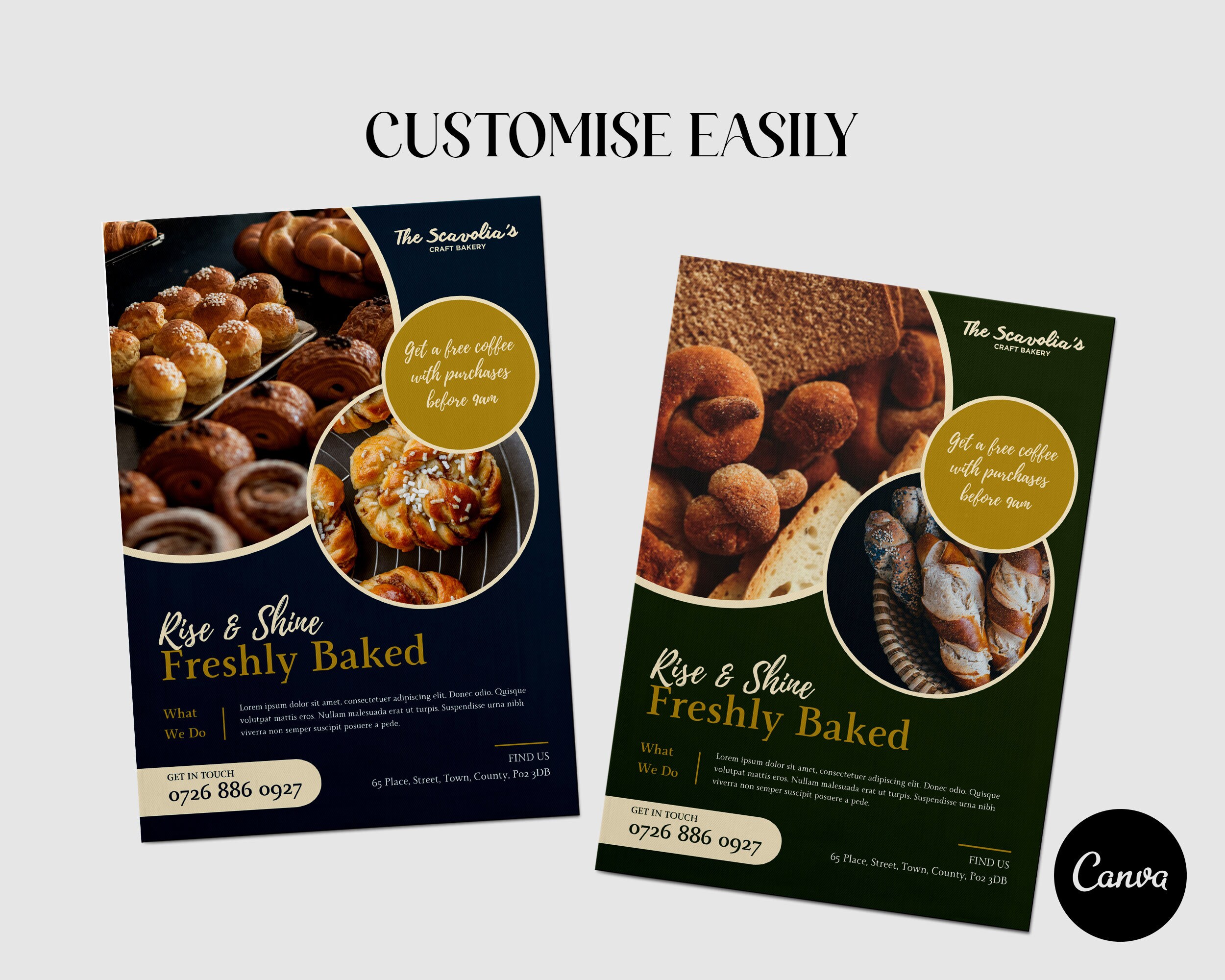 Canva Bakery Business Flyer | Stylish Baker Flyer Template | Canva ...
