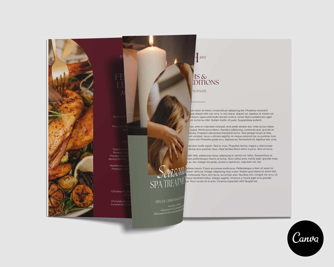 Festive Christmas Brochure Canva Template: 12 Page A5 - Etsy