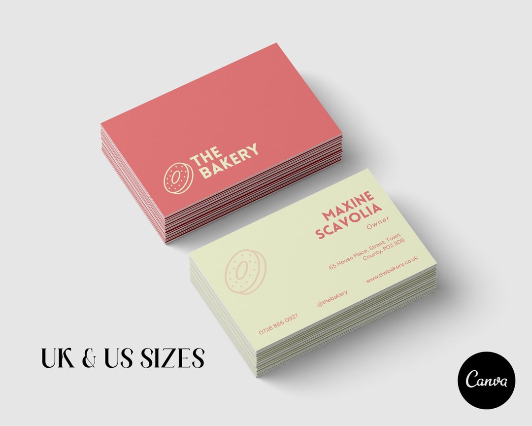Baker Business Card Template: Modern DIY Design (canva) - Etsy