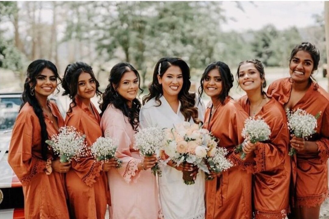 Burnt Orange/ Rust Robes/ Personalised Bridesmaid Robes/ Silky Smooth ...