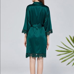 Evergreen , Emerald, Green Robe, Satin Silky Smooth Bridesmaid Robes ...