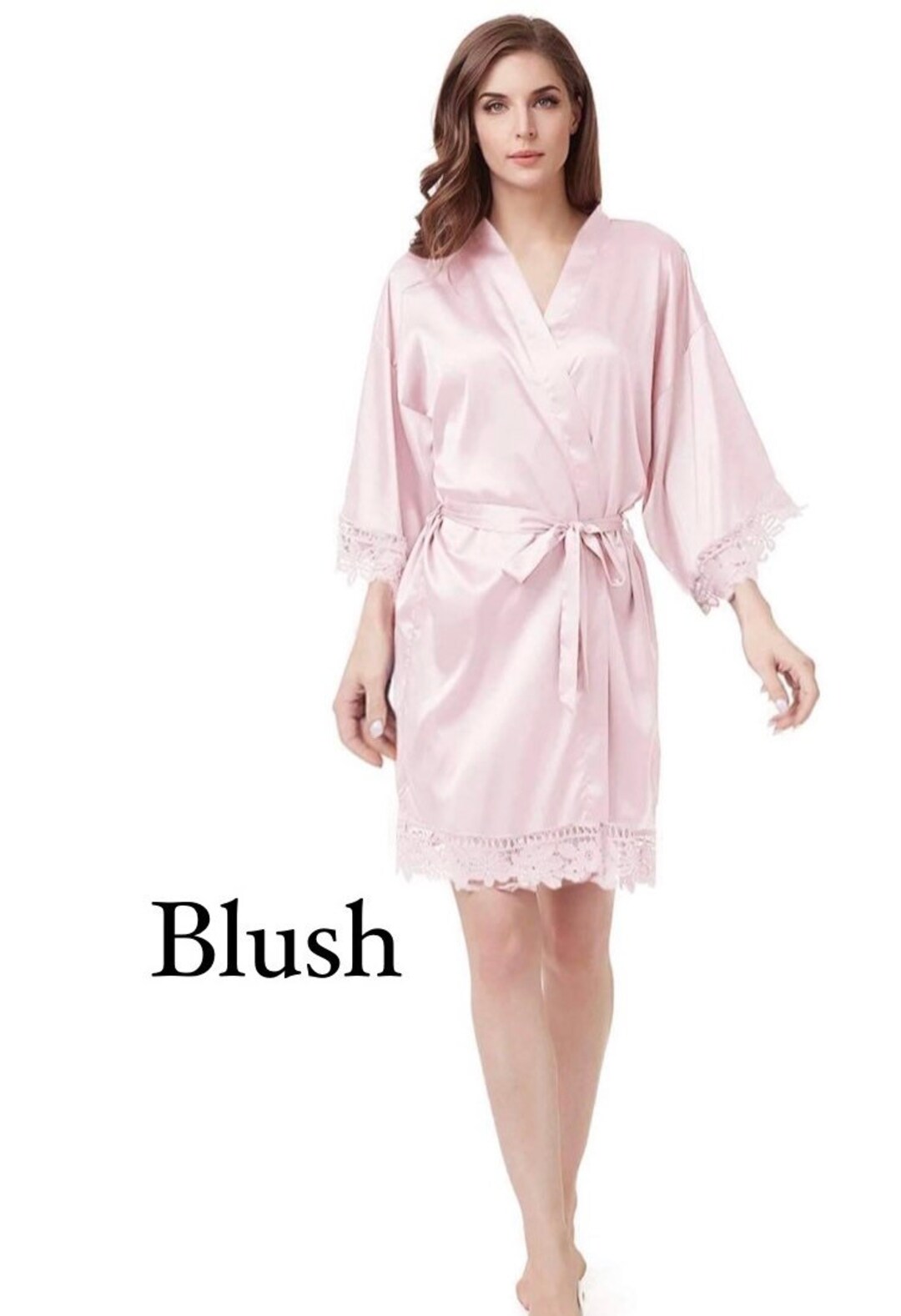 Blush Robes/ Pink Robes/ Satin Robe/ / Bridal Squad Robes / Wedding ...