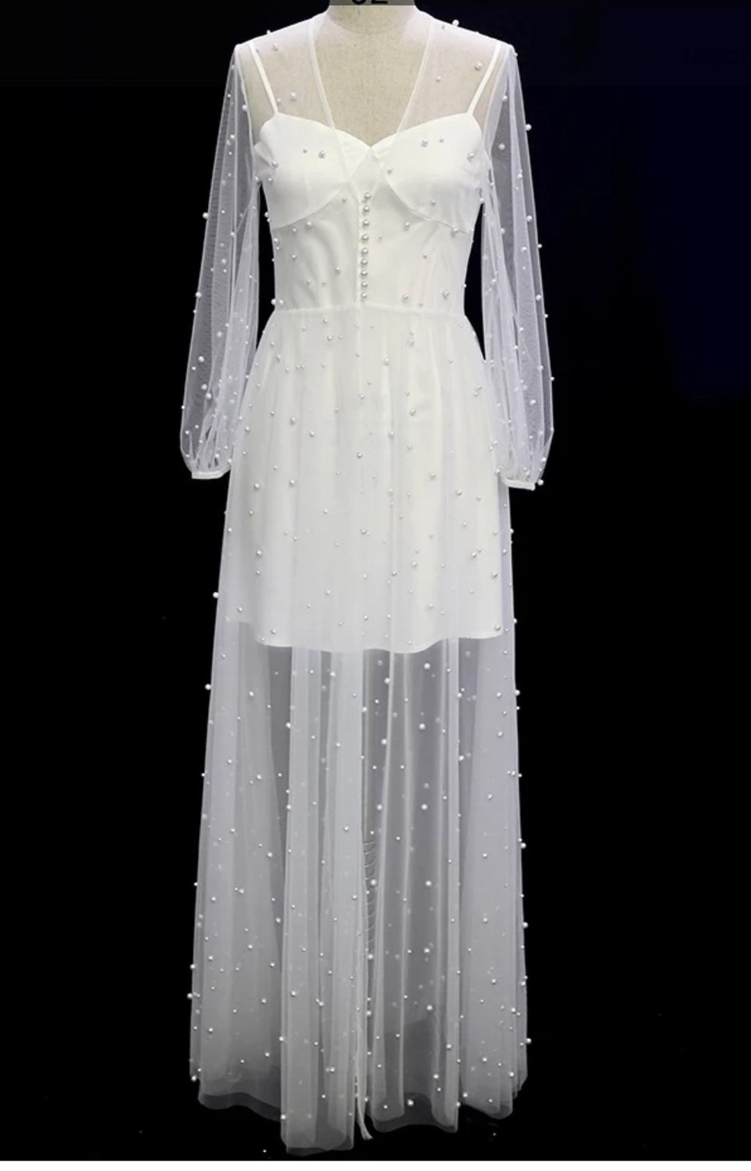 Pearl Maxi Bridal Robe Including Slip / Luxury Bridal Robe /dressing ...