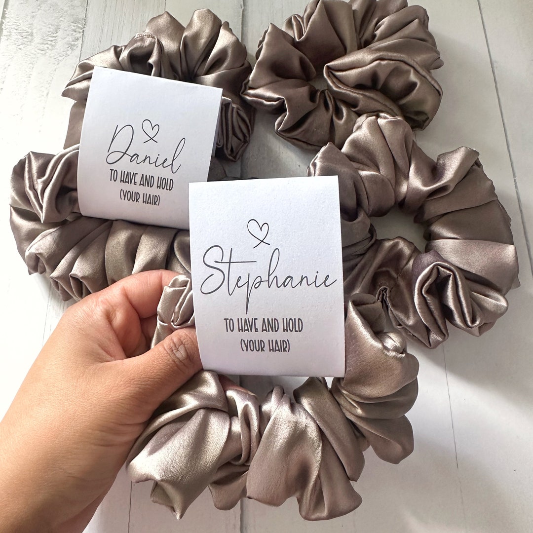 Personalised Champagne Bridesmaid Scrunchie |bridal Hair Tie ...