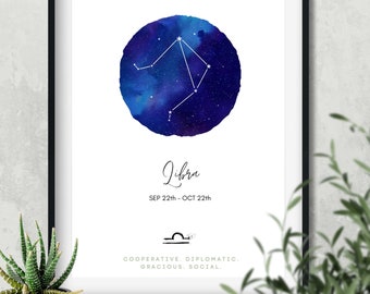 Libra Constellation Printable Poster Instant Download - Etsy