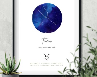 Taurus Constellation Printable Poster Instant Download - Etsy