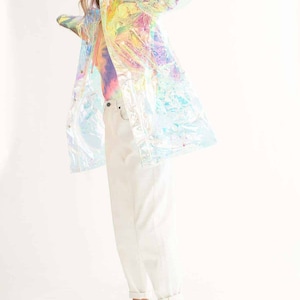 Holographic Jacket - Hologram Rain Coat - Unique Iridescent Rainbow ...